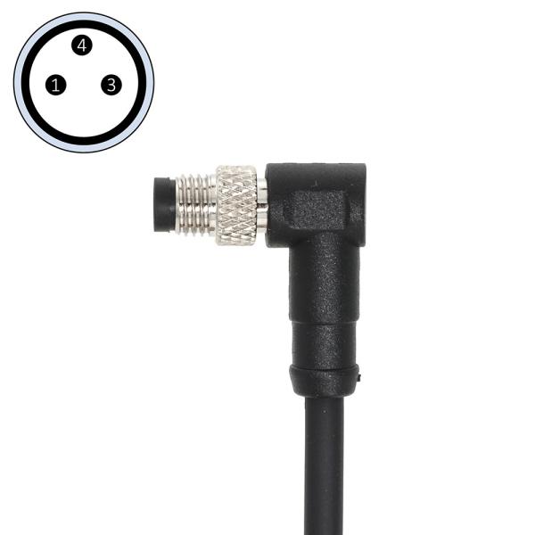 Quality Angled M8 Connectors 3 Pin Male Pre Assembled Customized Cable A Code PVC for sale