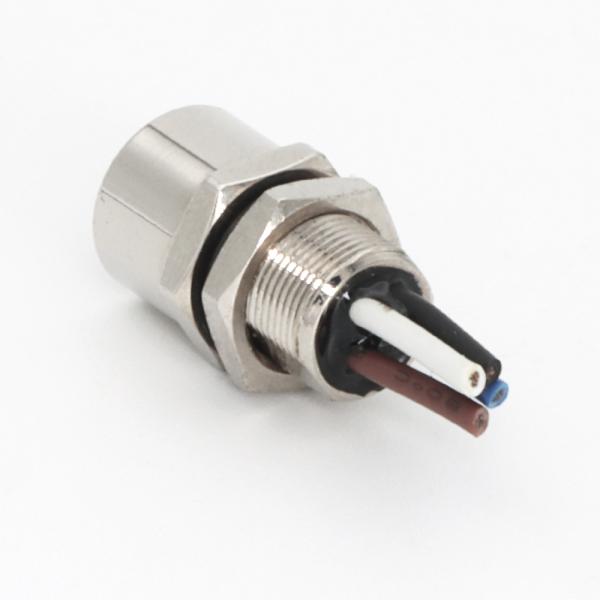 Quality Flange M8 4 Pin Straight Connector Rear Mounting IP67 Pre Wired IEC 61076-2-104 for sale