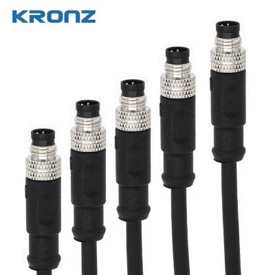 China Conectores M8 Macho de 3 Pinos, Código A, 60V, à Prova d'Água IP67, para Sensores à venda