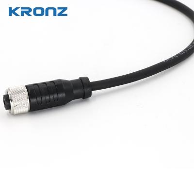 China Conector de fio de 4 pines M12 Direito M12 A Conector macho codificado 3x0,34mm cabo de PVC à venda