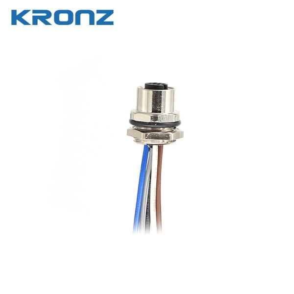 Quality M12 5 Pin Aviation Connector Socket Flange Welded Waterproof IP67 Connector for sale