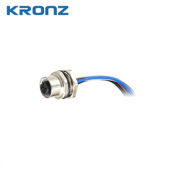 Quality M12 5 Pin Aviation Connector Socket Flange Welded Waterproof IP67 Connector for sale