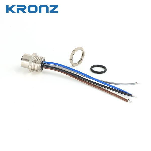 Quality M12 5 Pin Aviation Connector Socket Flange Welded Waterproof IP67 Connector for sale