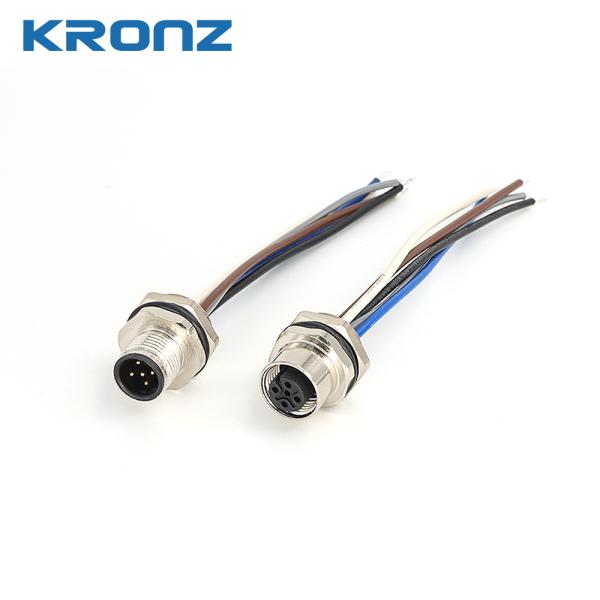 Quality M12 5 Pin Aviation Connector Socket Flange Welded Waterproof IP67 Connector for sale