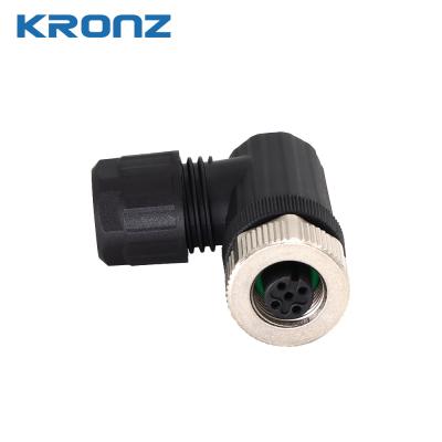 China Industrial M12 Field-wirable Connector 5 Pin with IP67 Waterproof Angled Cable Outlet zu verkaufen