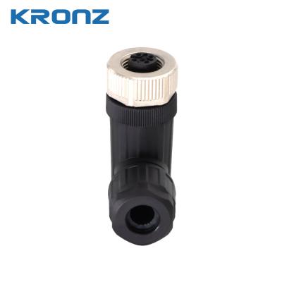 China Field Wireable Circular M12 A Coded Connector Angle Cable Outlet Screw Connection for sale