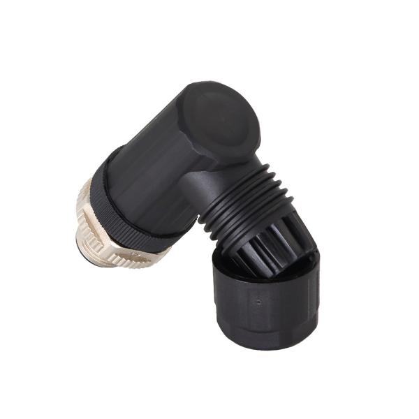 Quality Angled Field Wireable M12 Connectors With Gold Plated Contact Surface IEC 61076 for sale