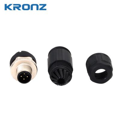 China Cirkelvormige M12 Male Connector 4A / 250V Luchtvaartstekker Connectoren 4-pins Te koop