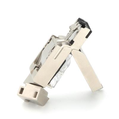 China IP20 Campo de conexión rápida Conector RJ45 cableado Enchufe de 4 pin 100MBit/S Casilla metálica en venta