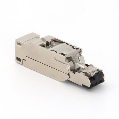 China RJ45 Wireable Field Assembly Connector Straight 8 Pin Metal Housing for sale