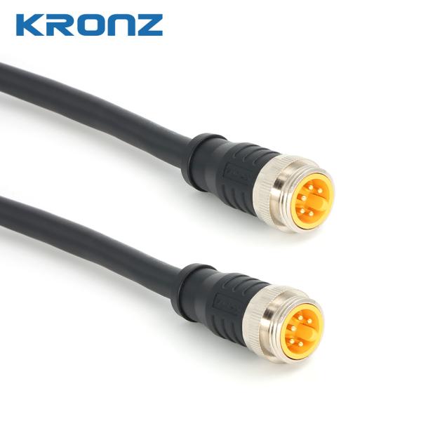 Quality Circular 7/8" Connectors 8A With Straight PVC Cable Outlet And Black Housing for sale
