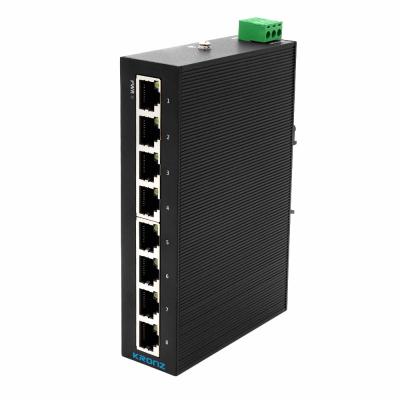China Industrial DIN Rail Ethernet Switches 8 Port 10/100/1000Base-T DC12-52V Link Status à venda