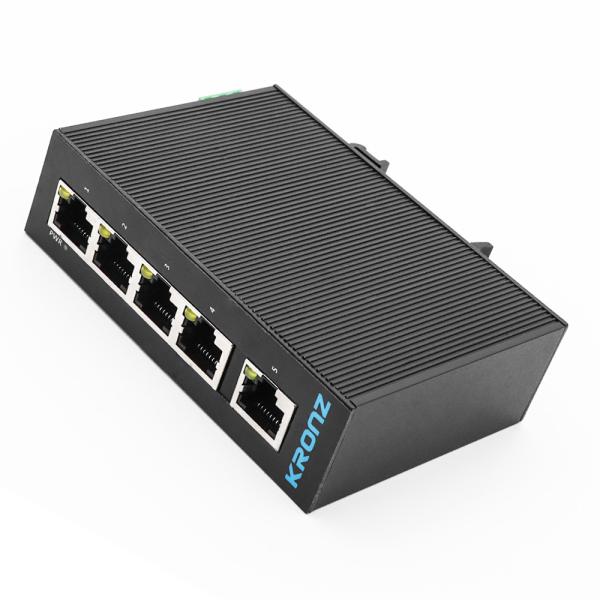 Quality Industrial Unmanaged 5 Port Network Switch 512 Kbit 8 Pin DIN rail Or wall Mounting for sale