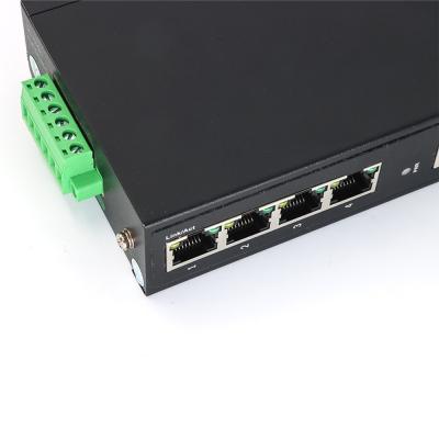 China Fanless Industrial Ethernet Switches 5 Port Unmanaged 100 Base-TX Din Rail Poe Switch for sale