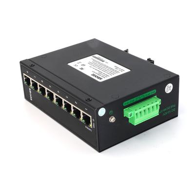 中国 8ポート産業用PoEイーサネットスイッチ DINレール 12-52VDC アンマネージド 販売のため