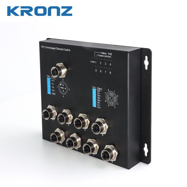 Quality Industrial M12 Ethernet Switch Wall Mounted 8 Port Network Switch 4K MAC Table for sale