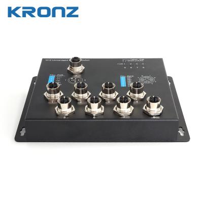 China Industrial M12 Ethernet Switch Wall Mounted 8 Port Network Switch 4K MAC Table for sale