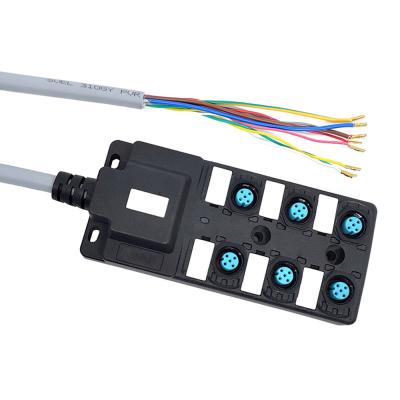 China Single Channel Industrial M12 Distribution Box NPN 6 Port Junction Box for sale
