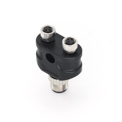 Cina Collegamento 3 pin distribuitore tipo Y M12 Maschio a M8 Femmina A Codificato IP67 in vendita