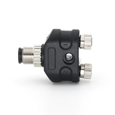 Cina Collegamento 3 pin distribuitore tipo Y M12 Maschio a M8 Femmina A Codificato IP67 in vendita