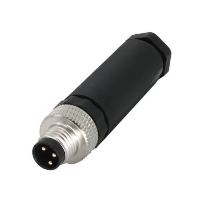 China KRONZ M8 Circular Connector with Alloy Material Black Push Locking for Field Wirable Applications for sale