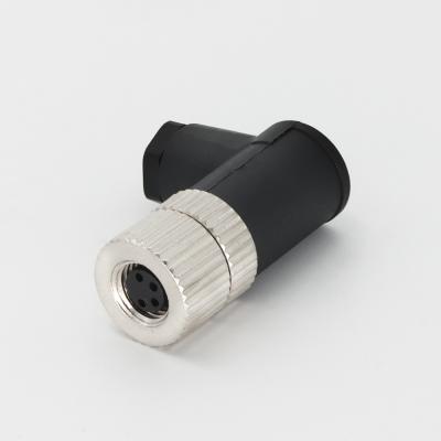 China KRONZ Industrial Angled Female M8 Circular Connector Waterproof IP67 Field-wirable 3/4/5 Pin for sale