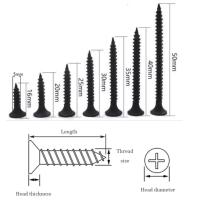 China Boxed Countersunk Head Tapping Screws Hard Black Cross Ash Phosphorus Drywall Screw for sale