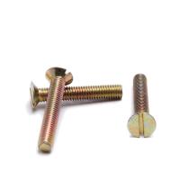 China Galvanized GB68 Flat Head Slotted Screws Countersunk Head Slotted Machine Screws for sale