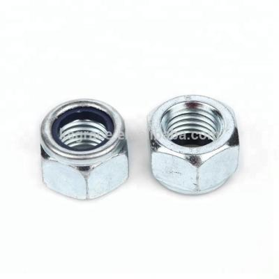 China Fine Pitch DIN 985 Hexagon Nylon Insert Lock Nuts ZINC PLATED for sale