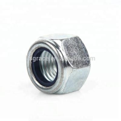 China Fine Pitch DIN 985 Hexagon Nylon Insert Lock Nuts ZINC PLATED for sale