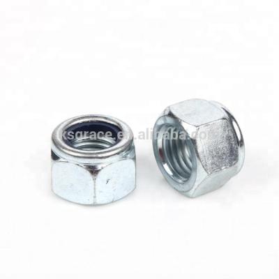 China Fine Pitch DIN 985 Hexagon Nylon Insert Lock Nuts ZINC PLATED for sale