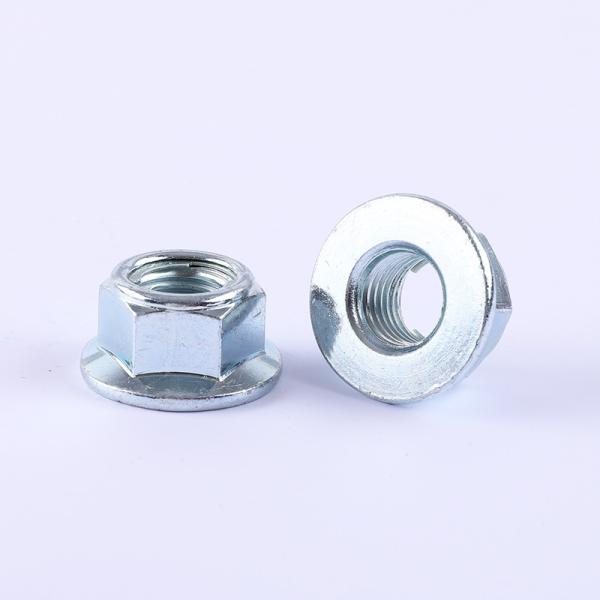 Torque Type All Metal Plating Hex Flange Nut Sliver Surface