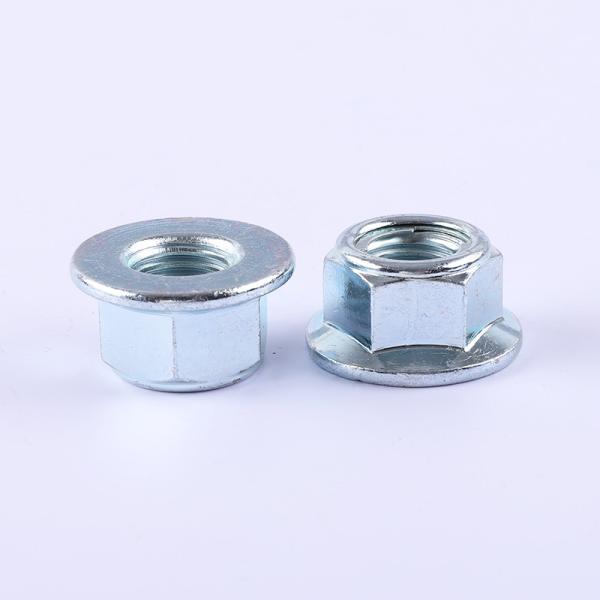Torque Type All Metal Plating Hex Flange Nut Sliver Surface