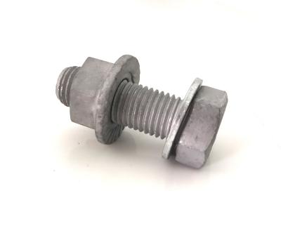 China High Tensile B7 Heavy Hex Bolts And Nuts Manufacturing Hot Dip Galvanized Hex Full Thread Bolt With Nut And Washer for sale