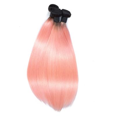 China Pink Front Ombre Human Hair Extensions Silk 10A Grade Tangle / Shedding  Free for sale