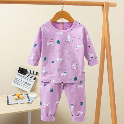 中国 秋の子供はパジャマの一定の完全な花の長いパジャマ セットを印刷した 販売のため