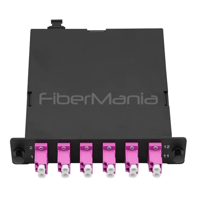 6 LC Duplex 12 Cores MPO/MTP Lgx Module Fiber Optic Cassette OM4 Magenta