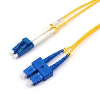 China LC UPC To SC UPC Patch Cord , Duplex Single Mode OS2 Fiber Cable 2.0mm for sale