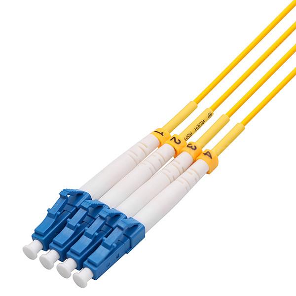 Quality IP67 Outdoor ODC Fiber Cable Socket To LC UPC 4 Cores 9/125 OS2 G657A1 TPU for sale