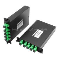 China Compact LGX Box PLC Splitter 1x4 with 7.2dB Insertion Loss for FTTH Networks 1260-1650nm for sale
