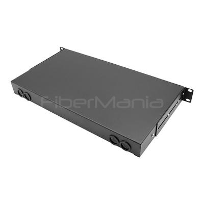 China Sliding Fiber Optic Patch Panels 1U 19 Inch With 24 SC Simplex OS2 Single Mode Adapters for sale