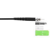 China SC APC Pushable to SC APC Simplex Single Mode OS2 Fiber Patch Cable PE 3.0mm Black for sale