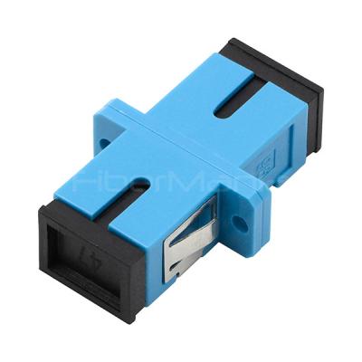 China Simplex Plastic Fiber Optic Adapters SC To SC Fiber Coupler Blue for sale