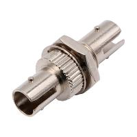 China ST to ST Multimode Simplex Metal Fiber Optic Adapter Coupler with Red Cap 126μm for sale