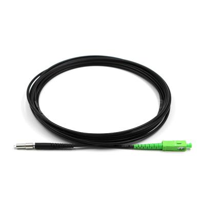 China SC APC Empurrável para SC APC Fibra Óptica Patch Cable Simplex Single Mode OS2 PE 3.0mm Preto à venda