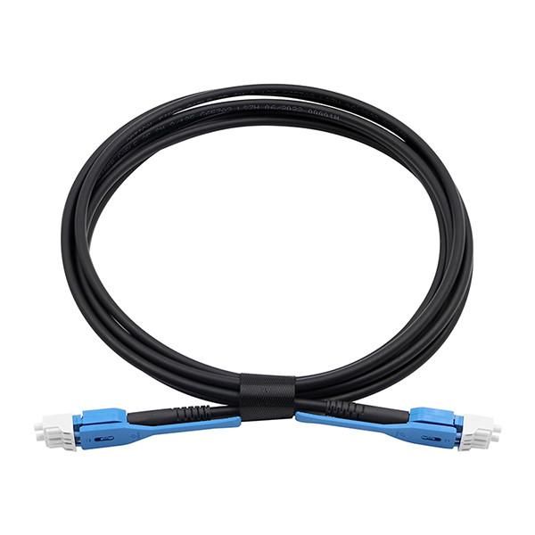 Quality LC UPC Fiber Patch Cable , LSZH Single Mode OS2 Fiber Cable 4.8mm Black for sale