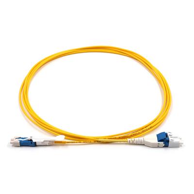 China CS UPC To LC UPC Uniboot Fiber Optic Patch Cable Single Mode OS2 OFNR 2.0mm Yellow for sale