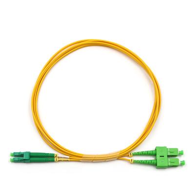 China LC APC To SC APC Fiber Optic Cable Duplex Single Mode Fiber Patch Cable OS2 OFNR 2.0mm for sale