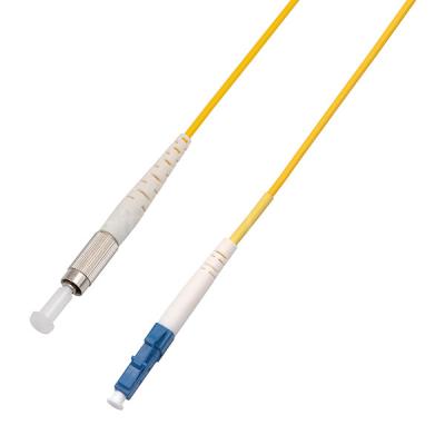China LC UPC To DIN UPC Simplex Optical Fiber Cable Single Mode OS2 OFNR 2.0mm Yellow for sale