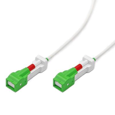 China Auto Shutter SC APC Fiber Patch Cable Simplex Single Mode OS2 LSZH 3.0mm White for sale